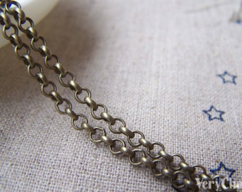 3.3 Ft 1m of Antique Bronze Brass Rhombus Oval Link Chain | Etsy