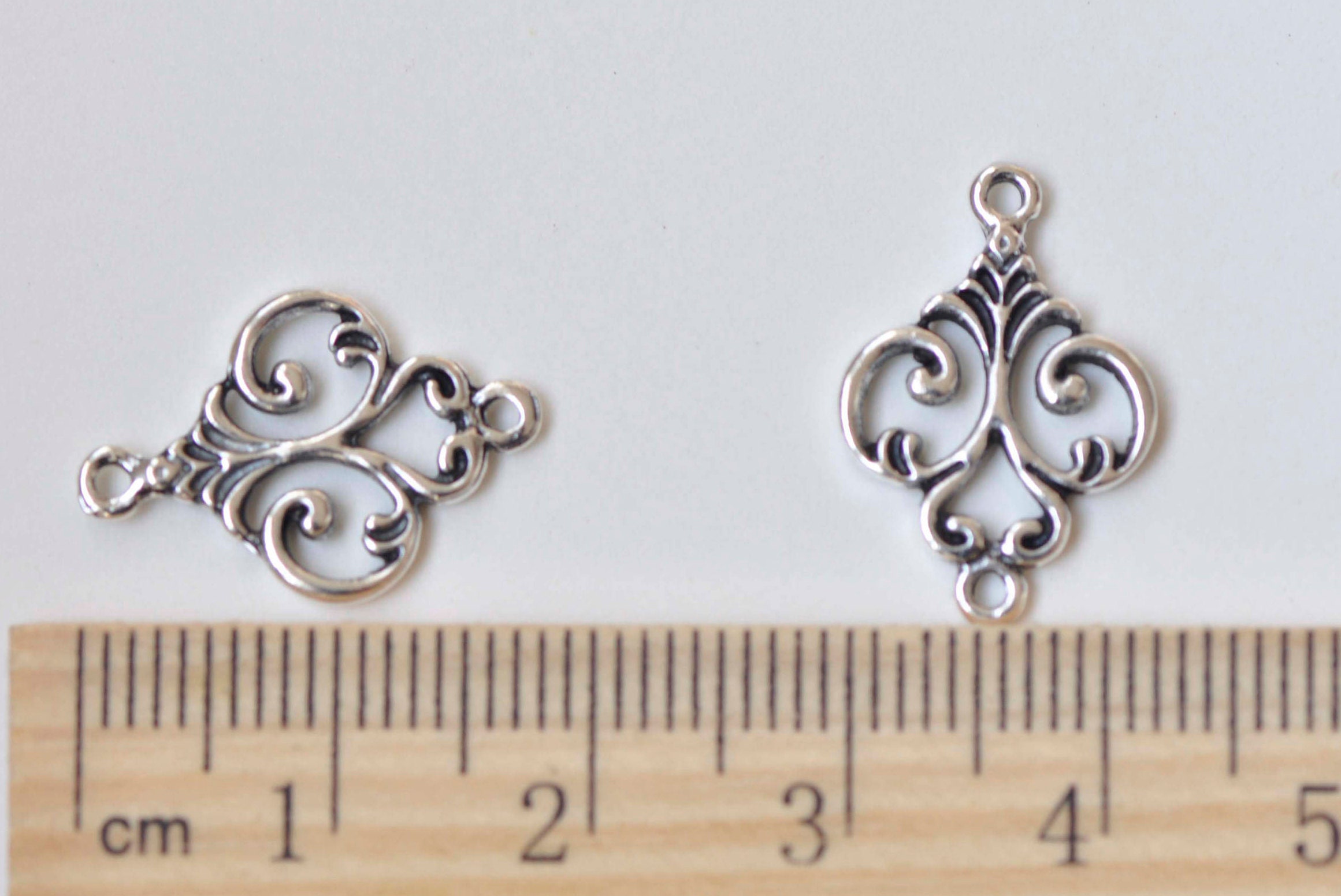 Antique Bronze/silver Fancy Connector Charms 13x19mm Set of 20 - Etsy
