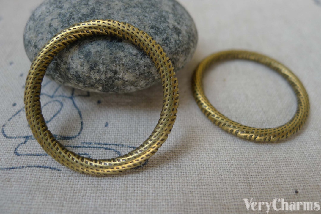 10 Pcs of Antique Bronze Textured Round Circle Rings 30mm A5935 - Etsy