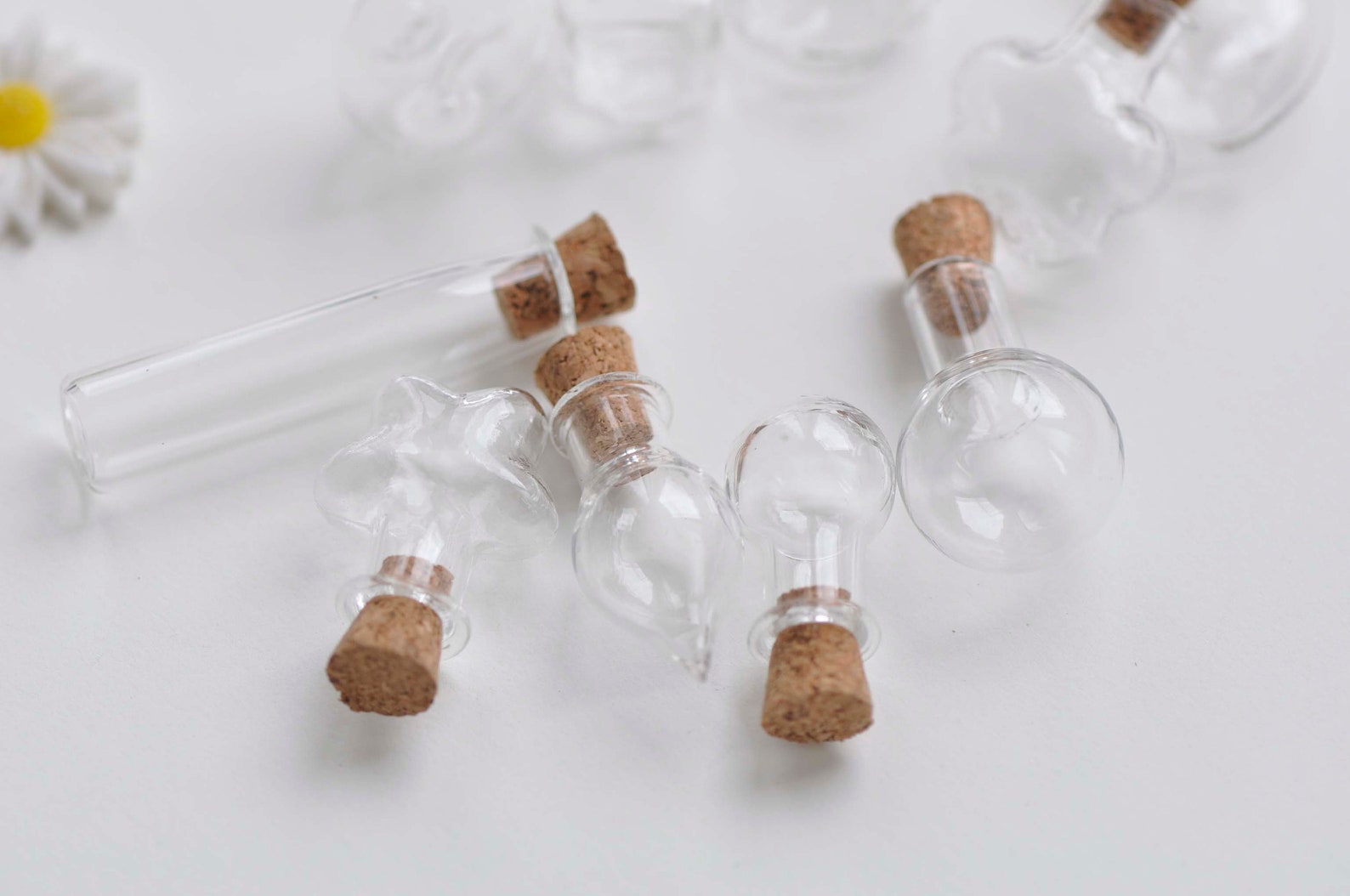 Clear Glass Flat Square Bottles Long Empty Star Shaped Vials - Etsy