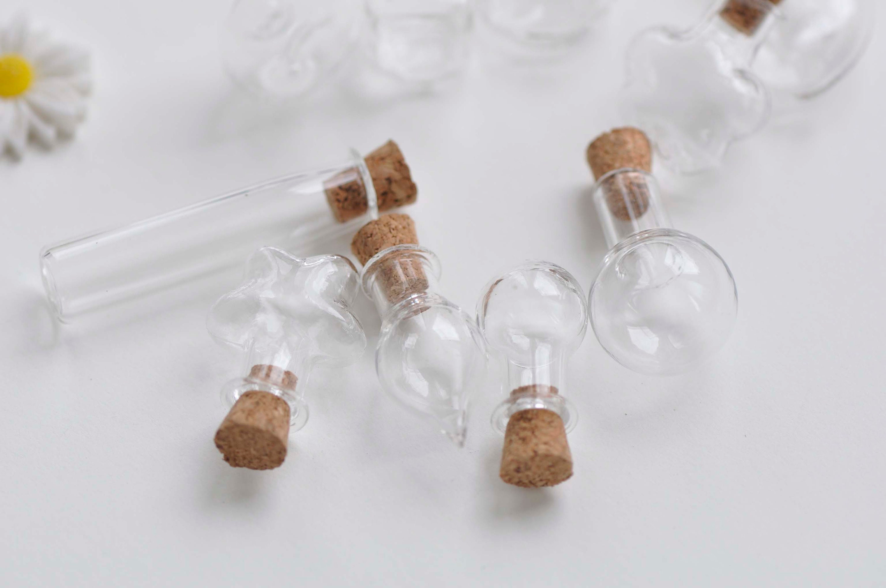 Clear Glass Flat Square Bottles Long Empty Star Shaped Vials - Etsy
