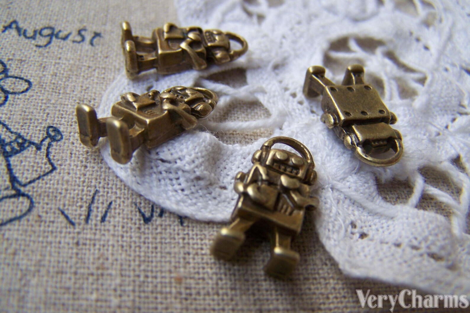 20 Pcs of Antique Bronze Lovely Robot Charms 9x17mm A684 | Etsy