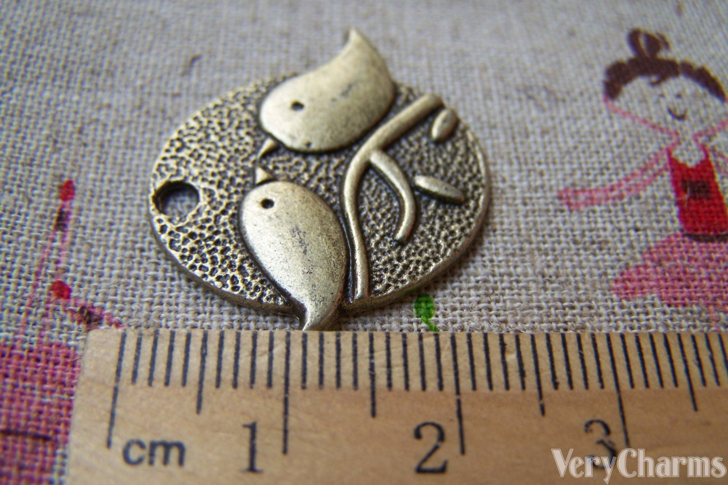 SALE 10 Pcs of Antique Bronze Two Birds on Tree Oval Charms 25x29mm ...