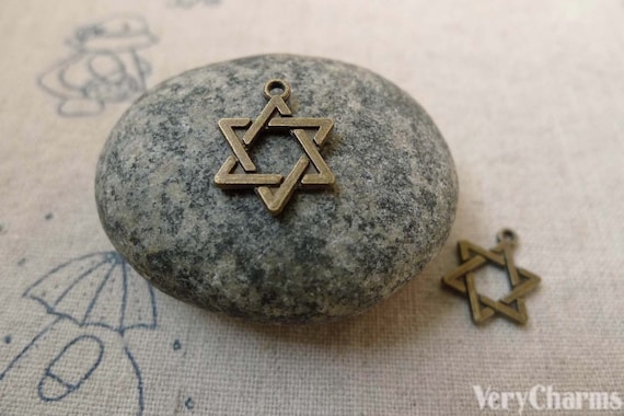 50 Pcs of Antique Bronze Six Point Star Charms 12mm A6229 | Etsy