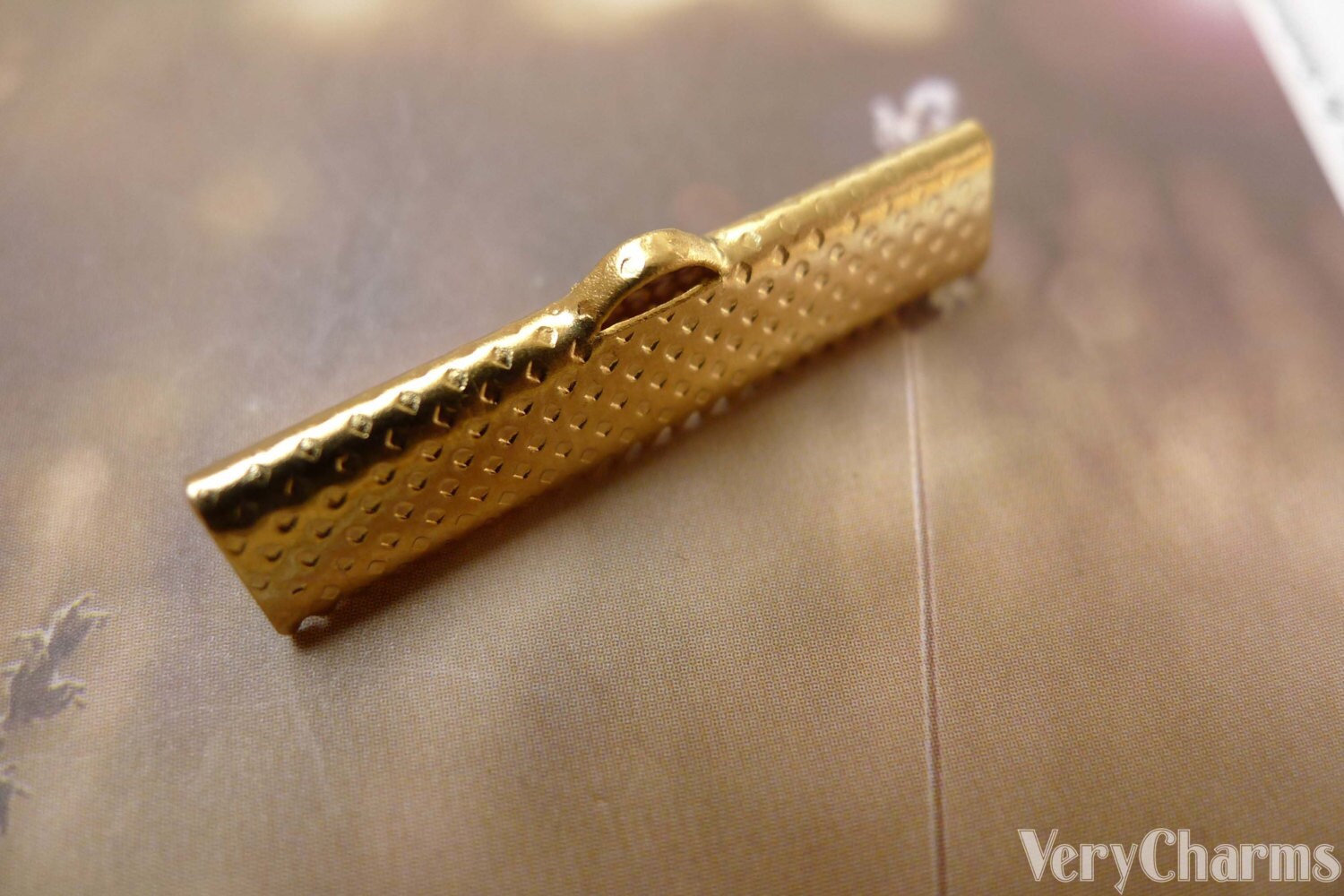 50 Pcs Gold Ribbon Ends Clamps Fasteners Clasps 30mm A6186 | Etsy