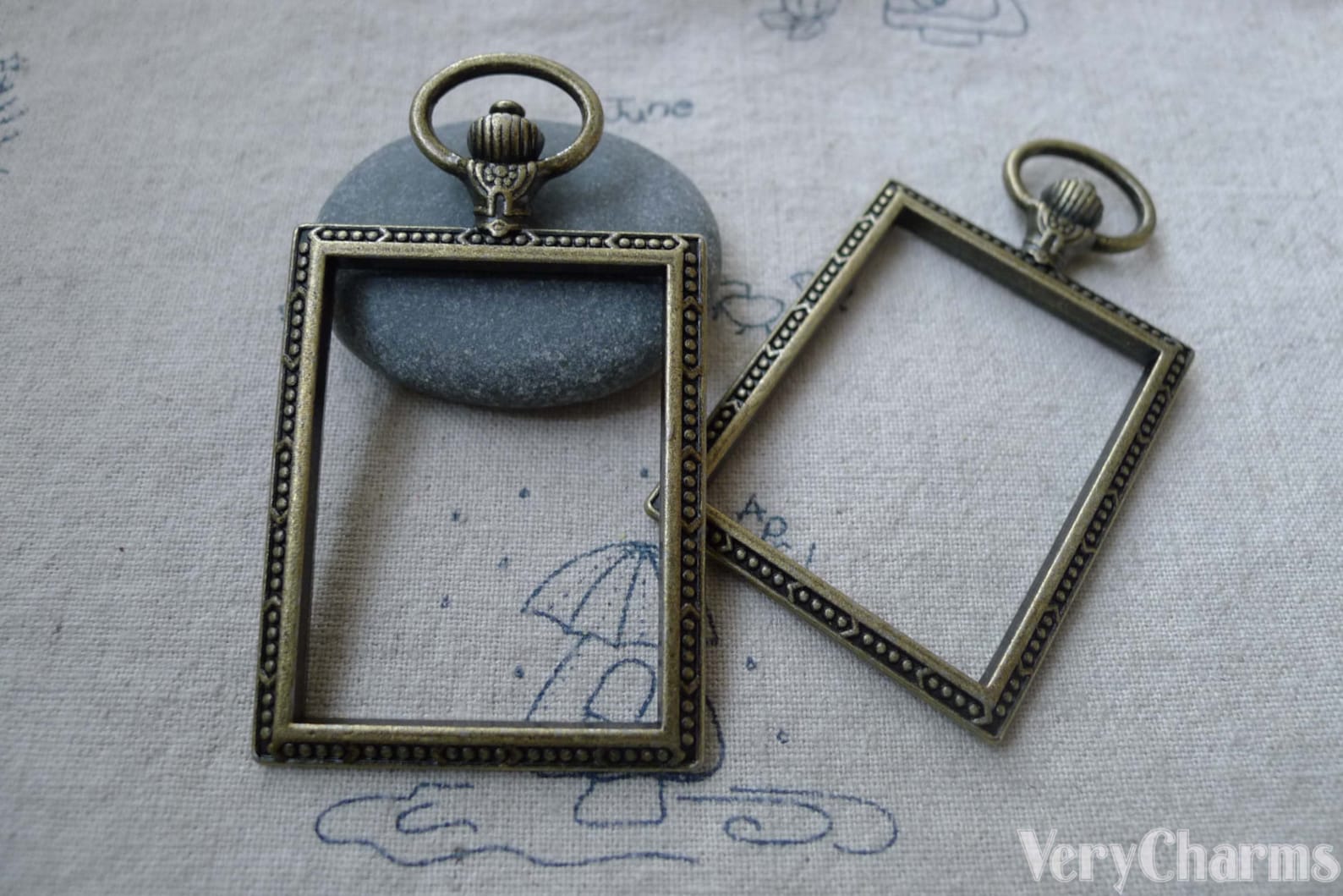 4 Pcs Antique Bronze Rectangular Pocket Watch Frame Base - Etsy