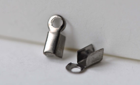 200 Pcs Gunmetal Black Fold Over Crimp Head Clasps 3x6mm A2135 | Etsy