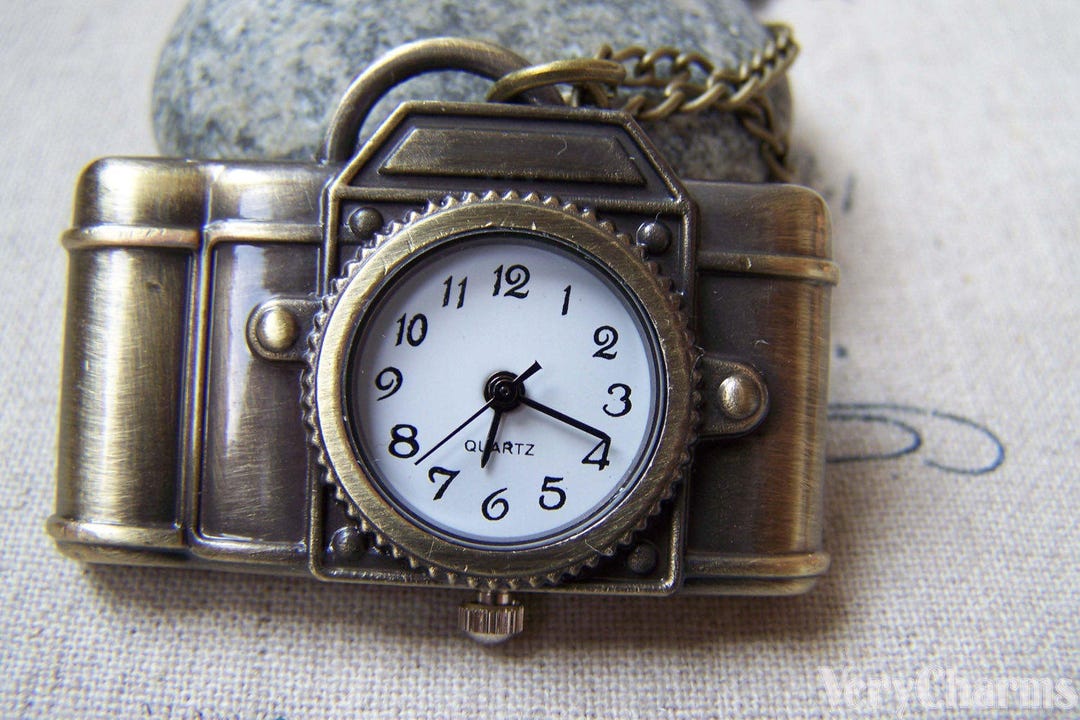 Camera Pocket Watch Antique Bronze Finish 30x43mm Set of 1 A5759 - Etsy