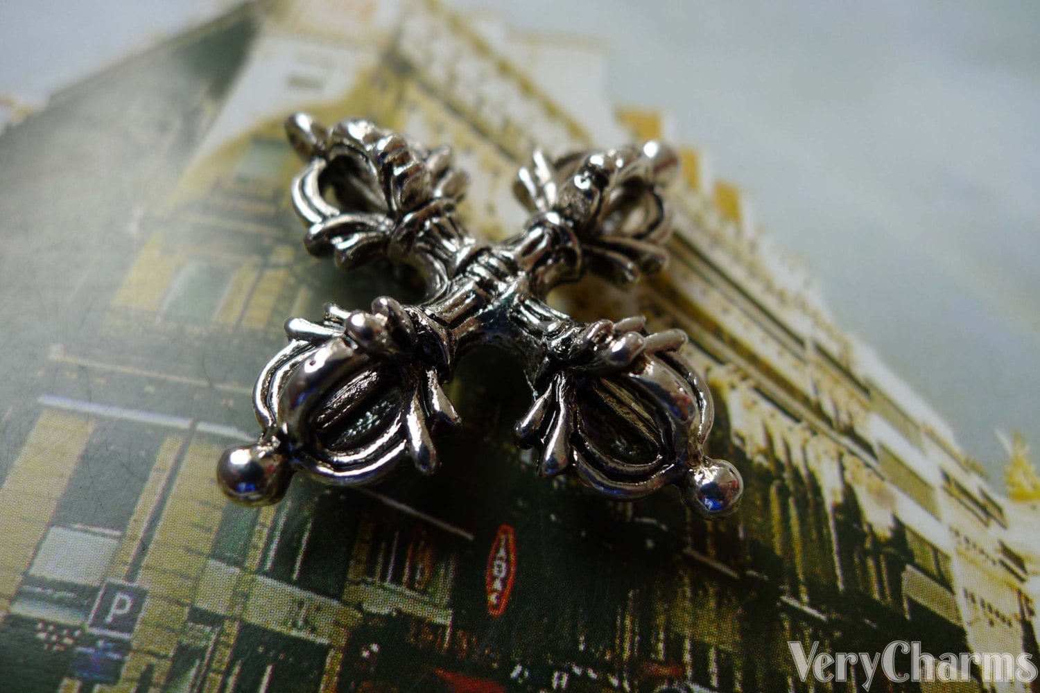 4 Pcs Antique Silver Pewter Double Vajra Dorje Cross Buddhism - Etsy