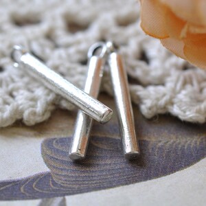Antique Silver Plain Round Bar Charms Size 2x24mm Set of 20 A7984 - Etsy