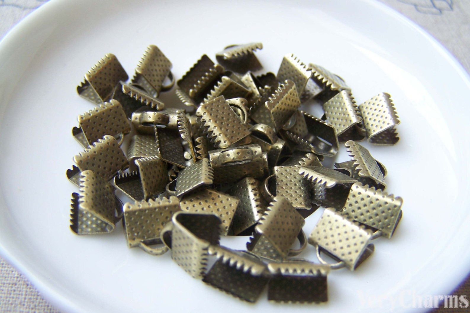 50 Pcs of Antique Bronze Brass Ribbon Ends Clamps Fasteners - Etsy