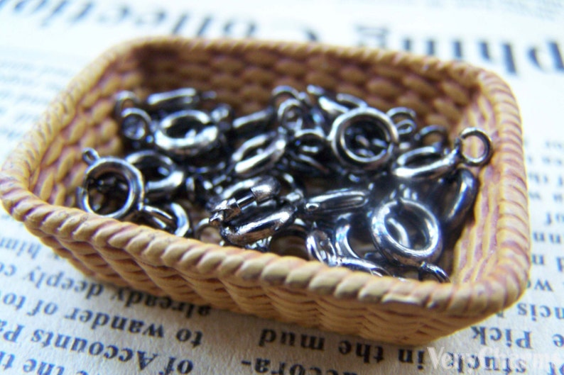 50 Pcs of Gunmetal Black Brass Spring Ring Clasps 6mm A3498 - Etsy
