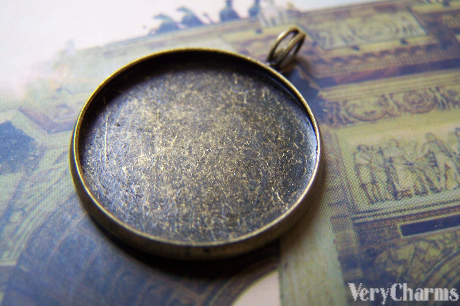 Antique Bronze Double Loops Round Base Setting Match 20mm | Etsy