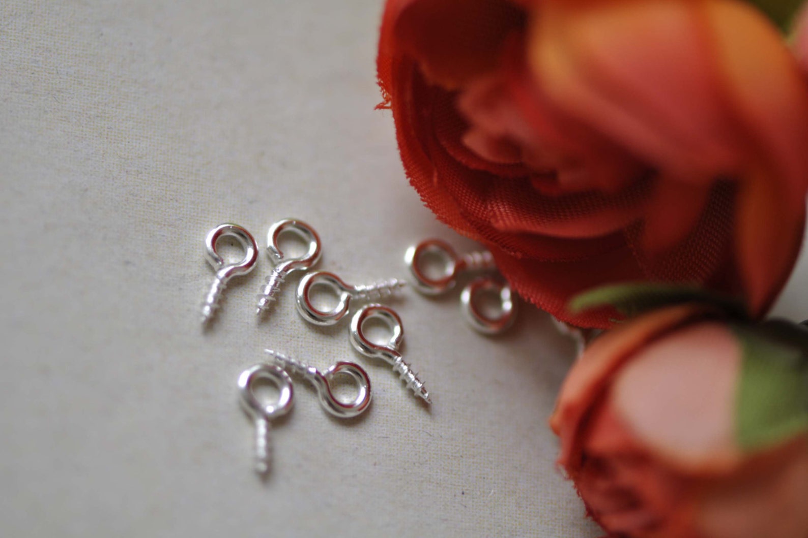 500 Pcs Silver Mini Screw Eye Pins Hooks 4x8mm 19 Gauge for Half ...