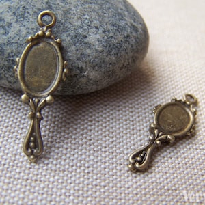 20 Pcs of Antique Bronze Ancient Chinese Mirror Charms Pendants 10x24mm ...