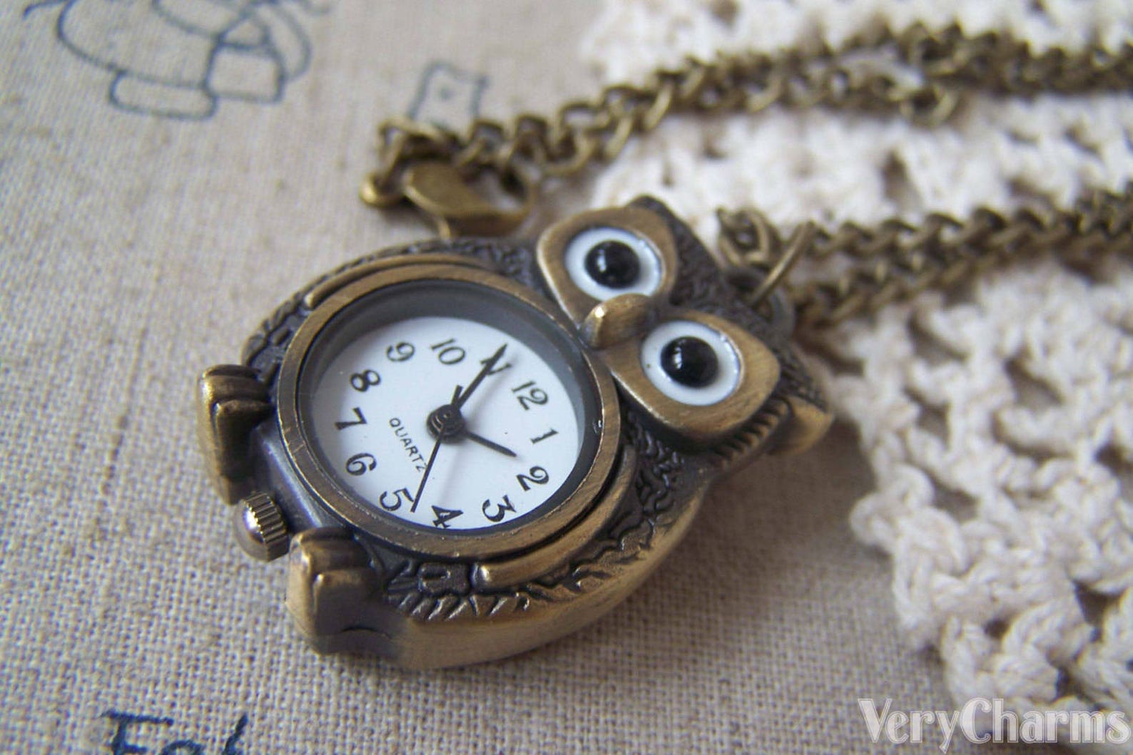 1 PC Antique Bronze Owl Design Pocket Watch 24x37mm A4608 - Etsy