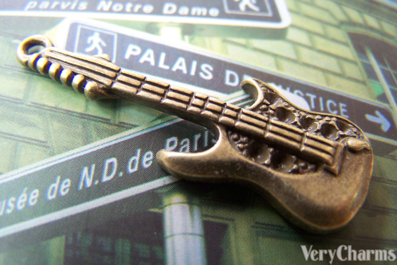 10 Pcs Antique Bronze Electric Guitar Music Charms 12x35mm - Etsy