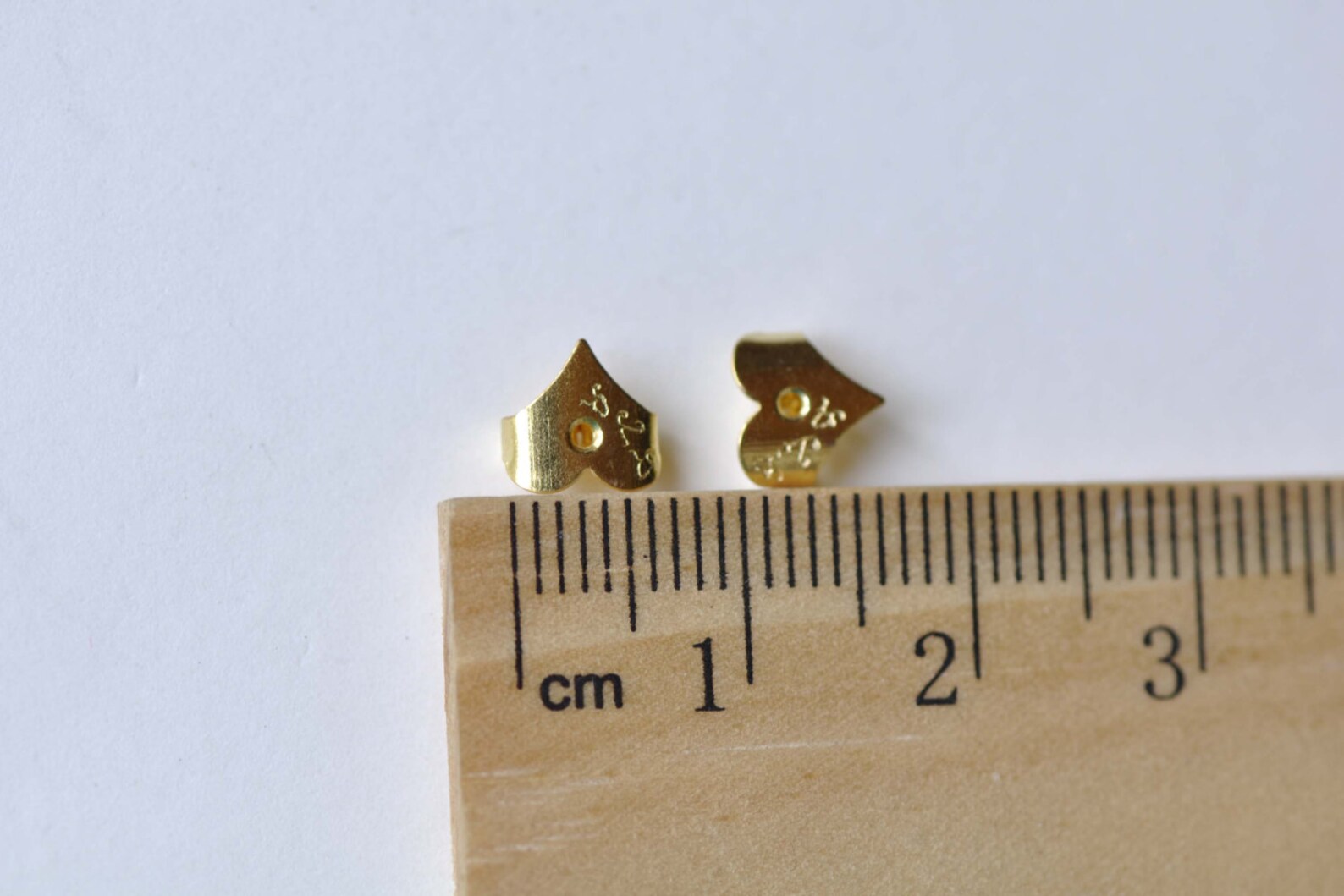 Gold Heart Earnuts Earring Stoppers Butterfly Backs Backings 6.5x7mm ...