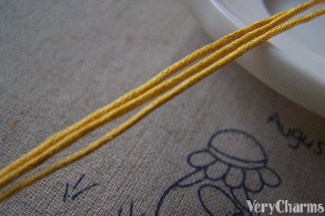 100 Yards Golden Yellow Cotton Cord Wax Cord Thread 1mm A5349 - Etsy