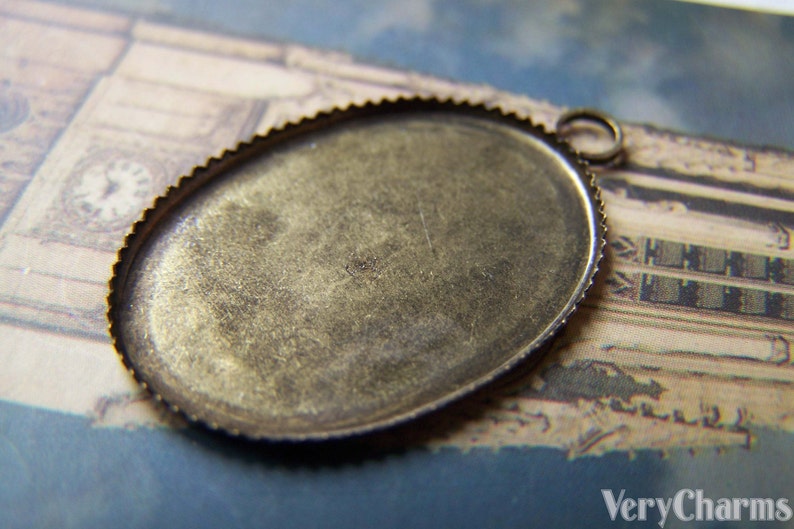 10 Pcs of Antique Bronze Brass Oval Sawtooth Base Settings - Etsy