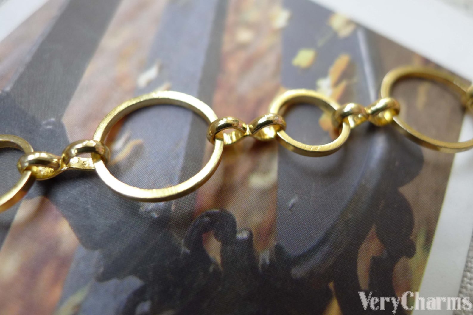 3.3 Ft (1m) Boho Round Circle Loops Chain Necklace Anti Tarnish 16K ...