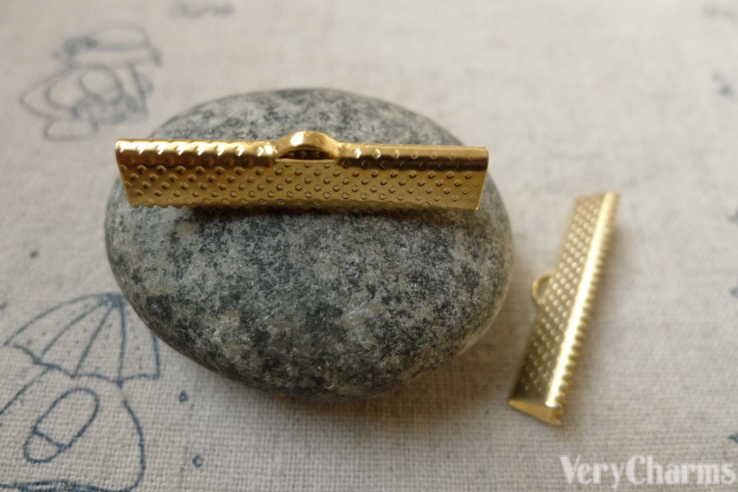 50 Pcs Gold Ribbon Ends Clamps Fasteners Clasps 30mm A6186 | Etsy