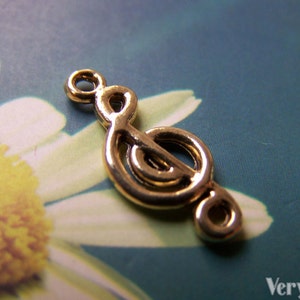 50 Pcs Antique Gold Treble Clef Music Note Charms 8x20mm A7260 - Etsy
