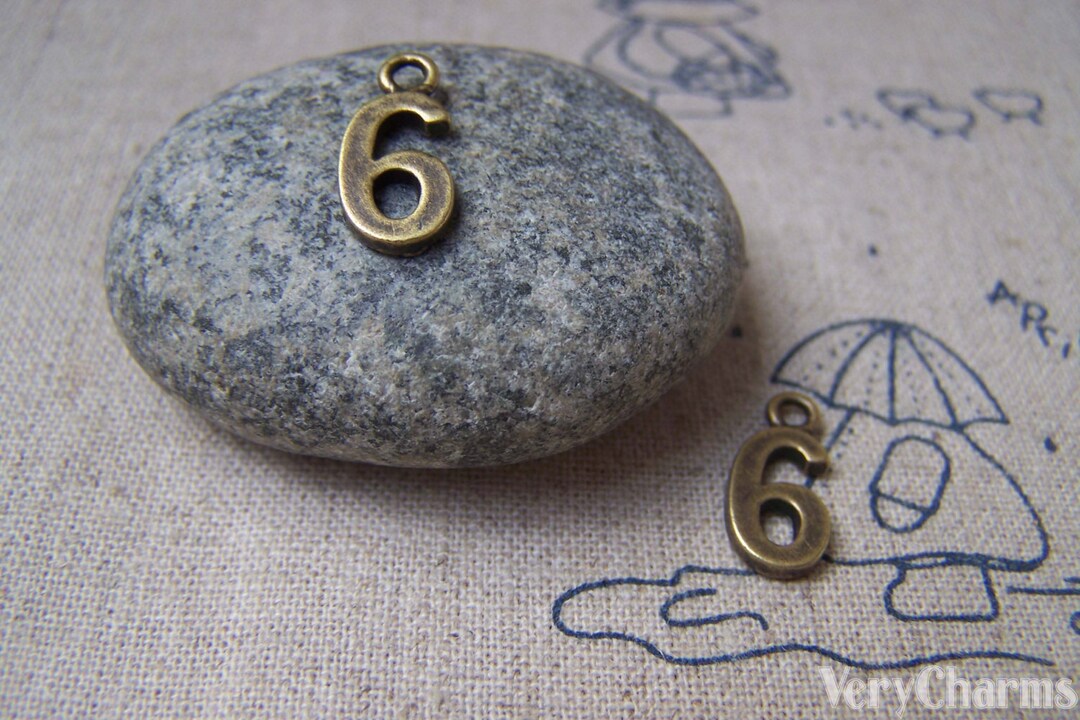 20 Pcs Antique Bronze Arabic Figure Number 6 Six Charms 7x15mm A1771 - Etsy