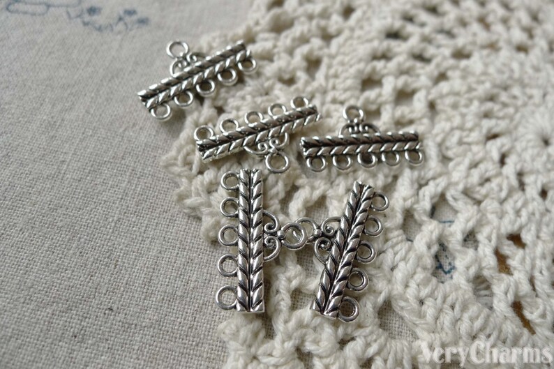 20 Pcs of Antique Silver Five Loops Rectangular Connectors | Etsy