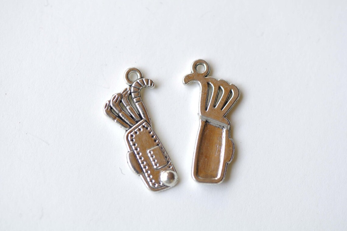 Antique Silver Golf Bag Charms 12x22mm Set of 20 A8260 | Etsy
