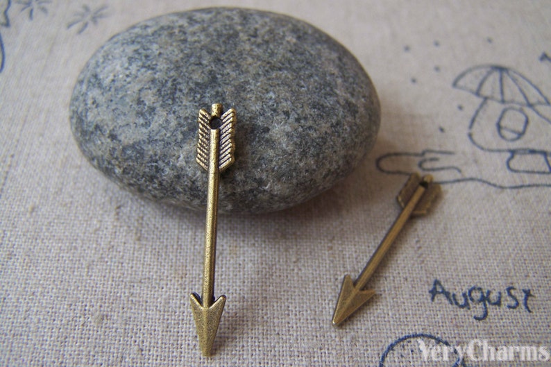 50 Pcs of Antique Bronze Small Arrow Charms 6x30mm A4329 | Etsy