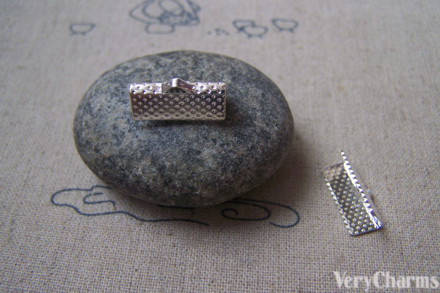 Silver Ribbon Ends Clamps Fasteners Clasps 16mm Set of 50 Pcs - Etsy