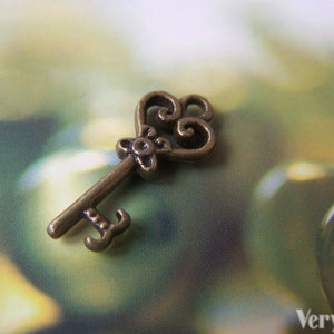 20 Pcs of Antique Bronze Skeleton Key Heart Key Charms 9x21mm A4652 - Etsy