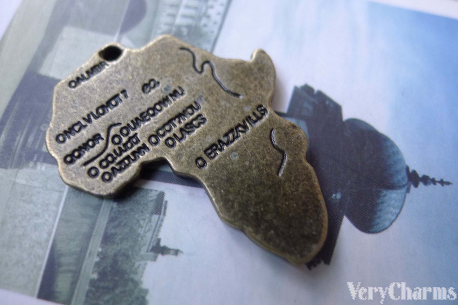 6 Pcs of Antique Bronze Sectional Map Charms 30x37mm A7764 | Etsy