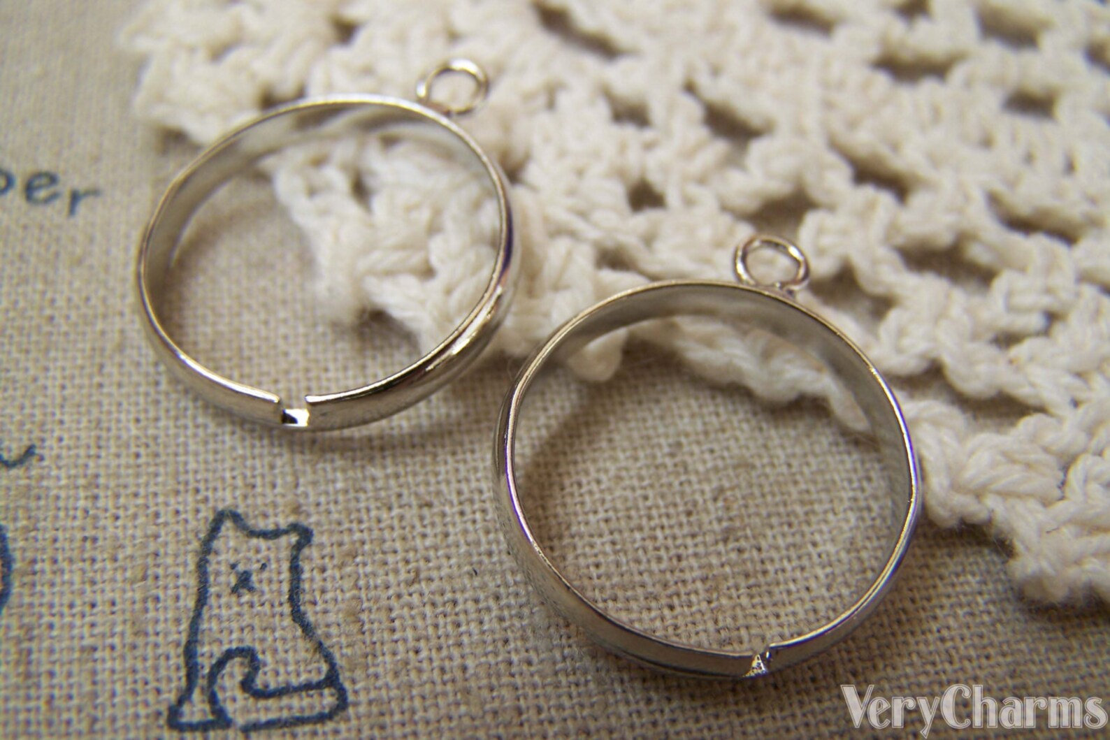 Single Loop Ring Bases Platinum Tone Brass Adjustable Ring | Etsy