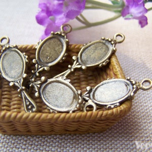 20 Pcs of Antique Bronze Ancient Chinese Mirror Charms Pendants 10x24mm ...