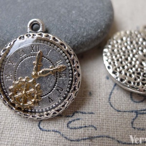 5 Pcs of Antique Silver Enamel Clock Charms Size 20x23mm A7088 - Etsy