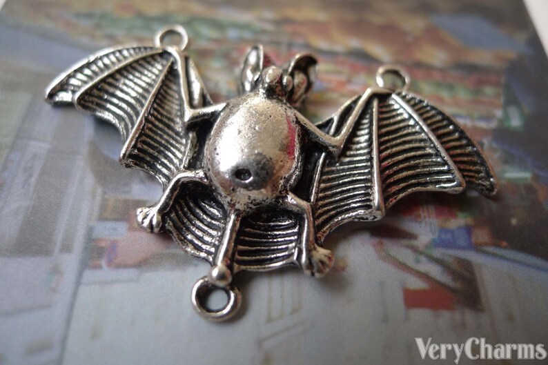 10 Pcs Antique Silver Bat Connector Charms Pendants 28x48mm - Etsy