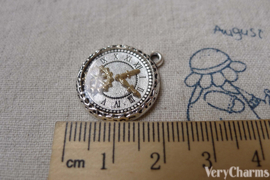 5 Pcs of Antique Silver Enamel Clock Charms Size 20x23mm A7088 - Etsy