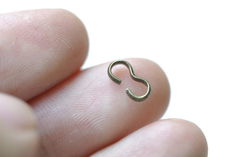 Antique Bronze 8 Shaped Chain Cord Clasps Findings 4x8mm Set of 100 ...