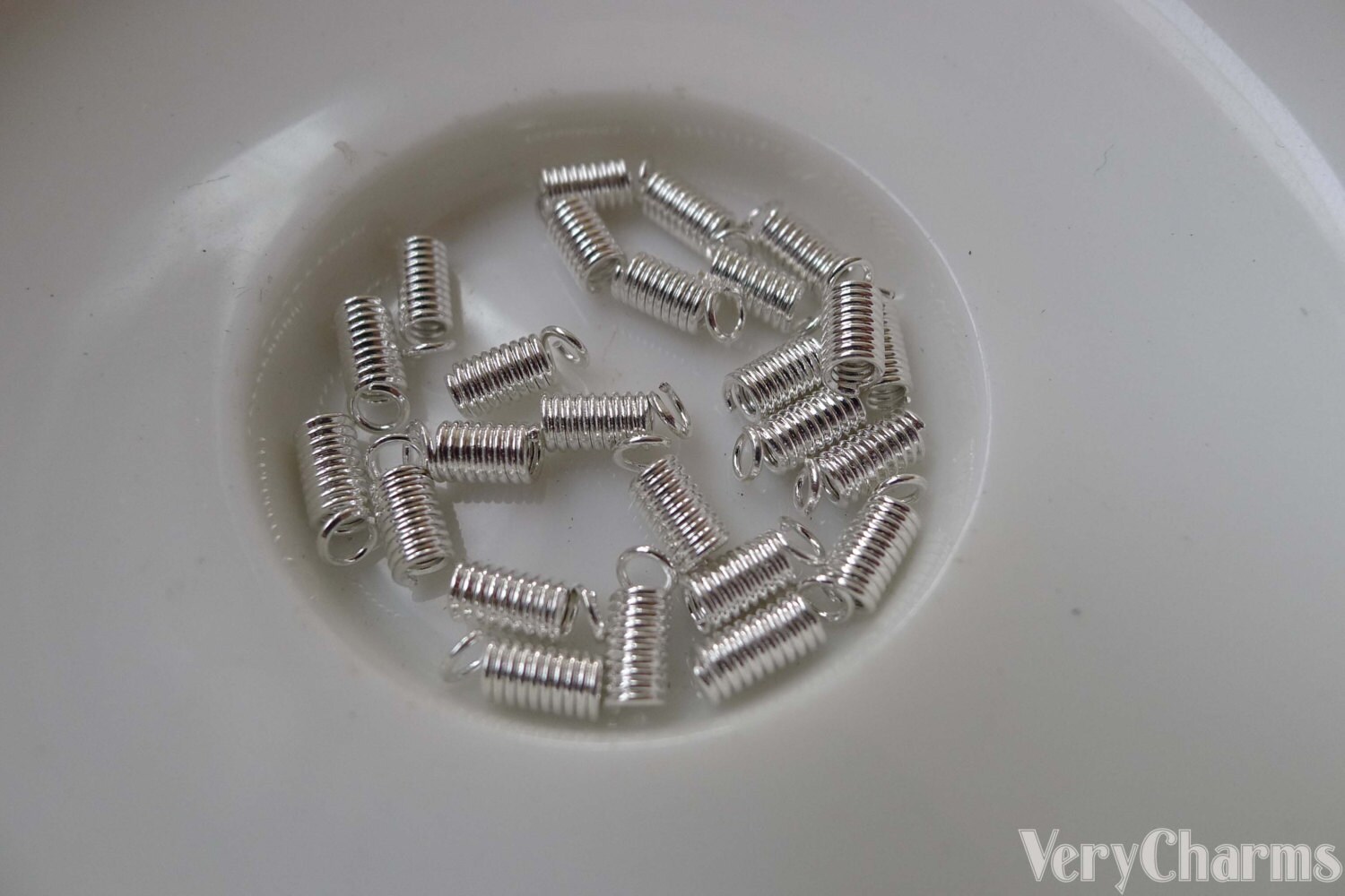 Silver Spring Cord End Connector Coil Necklace Head 3x6mm Set | Etsy