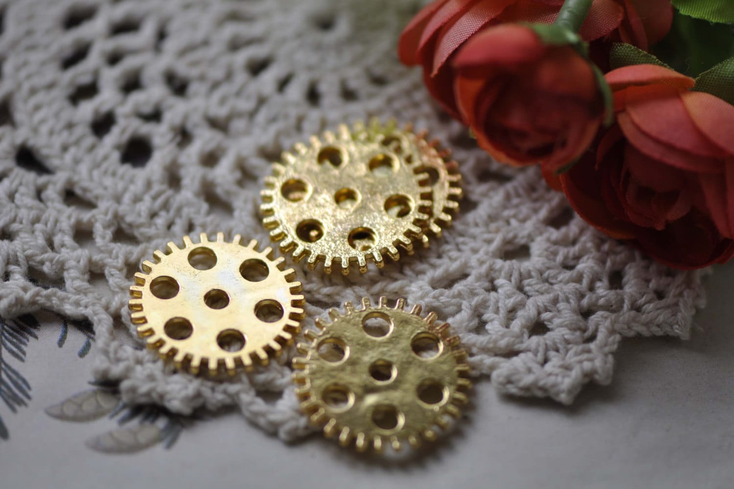 Gold Gear Connectors Seven Holes Clockwork Watch Parts Charms - Etsy