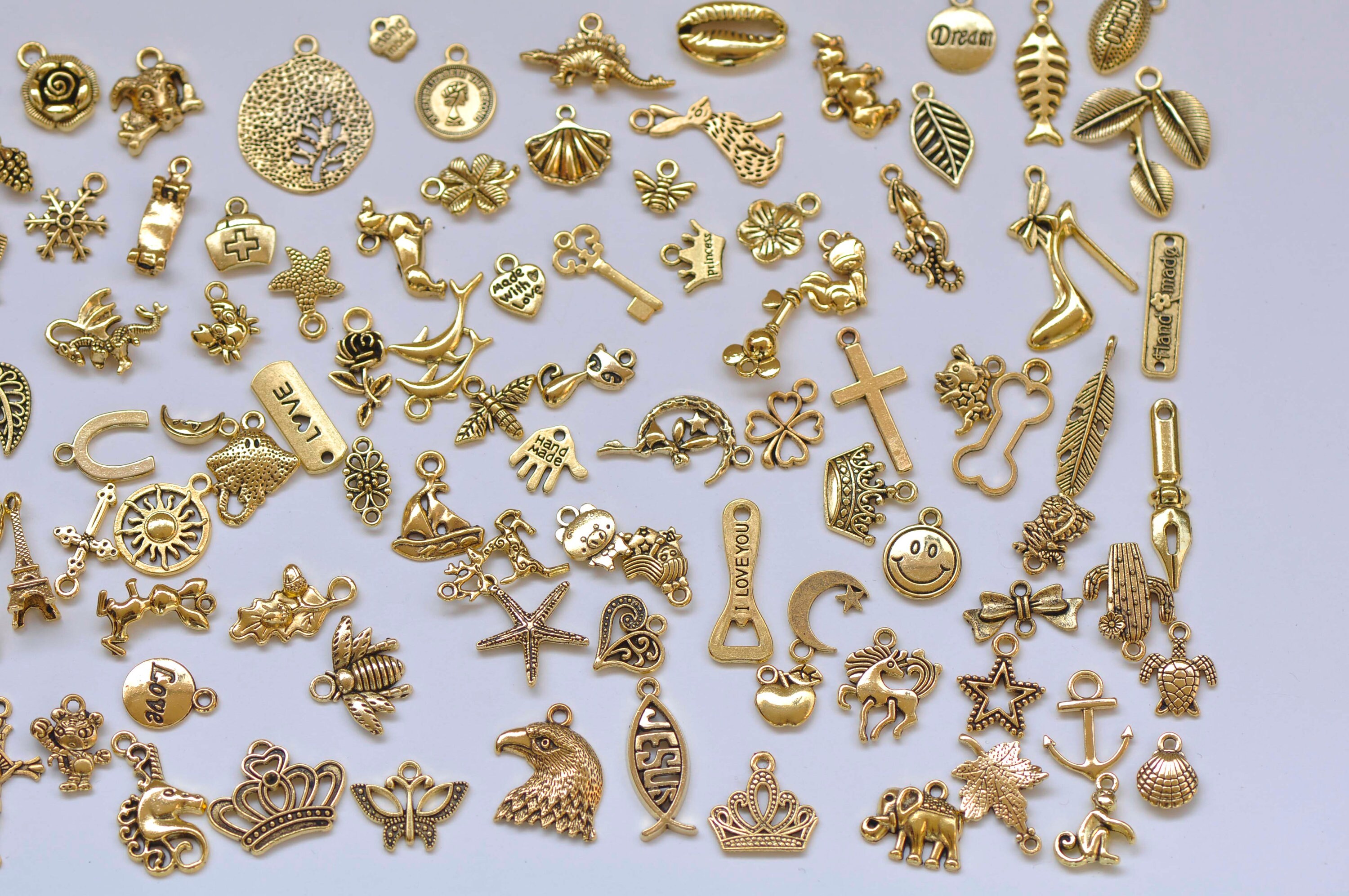 Antique Gold Fancy Charms Mixed Styles Set of 100 A206 - Etsy