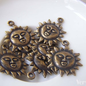 Sun Face Charms Antique Bronze Finish 18mm Jewelry Making Supplies - Etsy