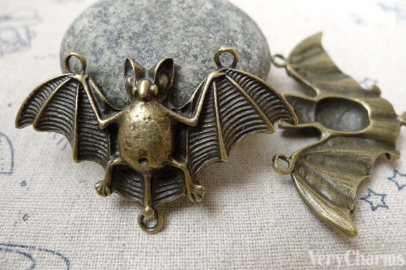 10 Pcs Antique Bronze Bat Connector Charms Pendants 28x48mm | Etsy