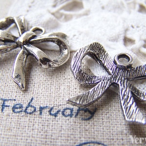Silver Bow Tie Charms Bowite Knot 19x22mm Set of 20 Pcs A2900 - Etsy