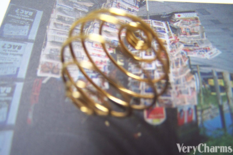 10 Pcs of Gold Tone Spiral Wire Metal Spring Findings | Etsy