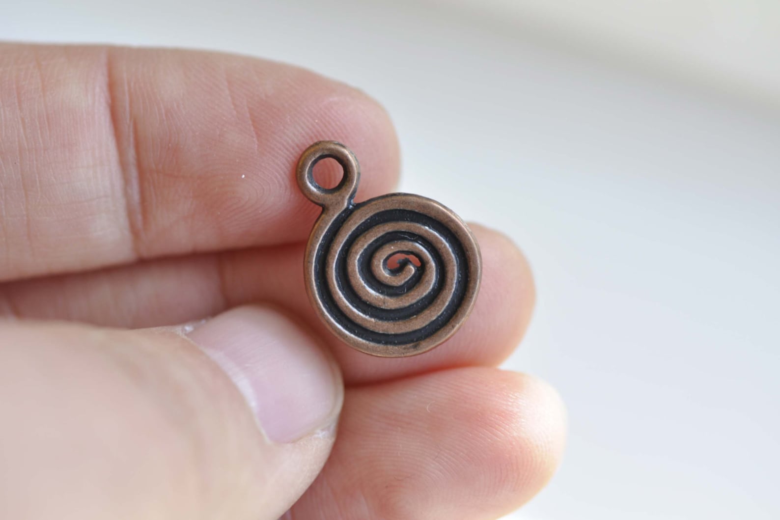 Antique Copper Round Flat Charms Double Sided 13x18mm Set of 20 A8354 ...