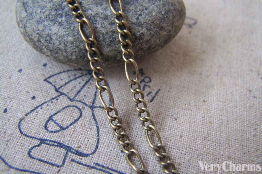 16ft (5m) of Antique Bronze Steel Figaro Chain Link 2.5mm A4434 - Etsy