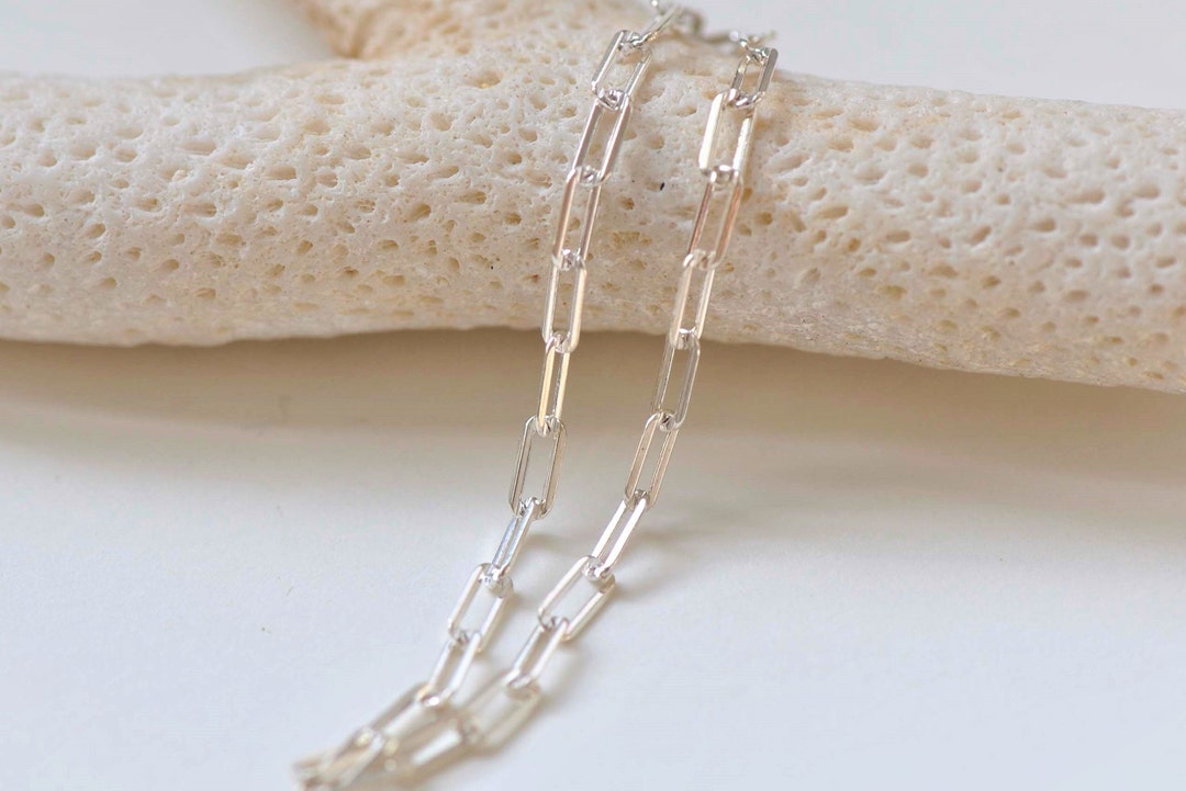 Polished 925 Sterling Silver Rectangle Link Chain 2.5x5.8mm /3x7.1mm/3 ...